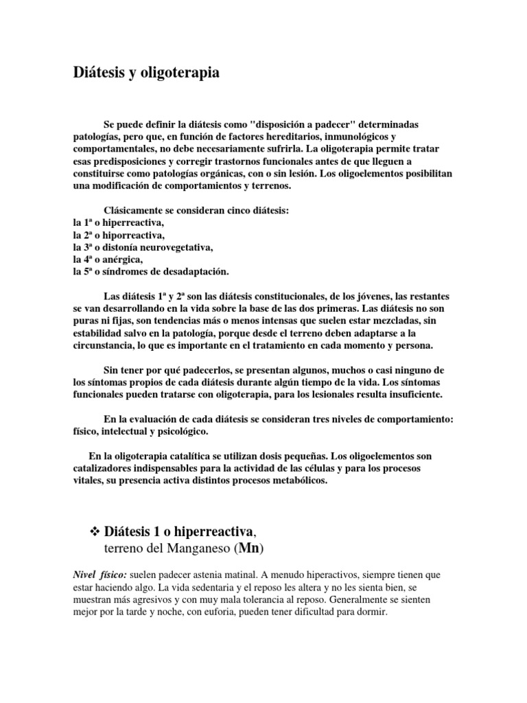 Diatesis | PDF | Alergia | Debilidad