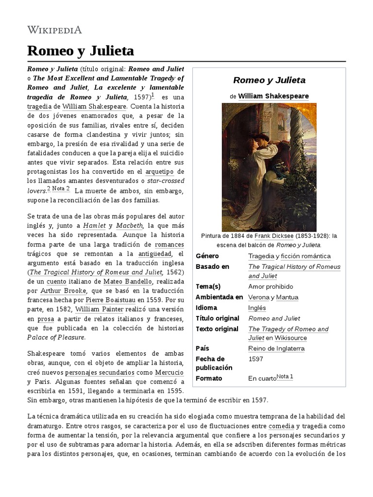 Romeo y Julieta | PDF | Romeo y Julieta | William Shakespeare