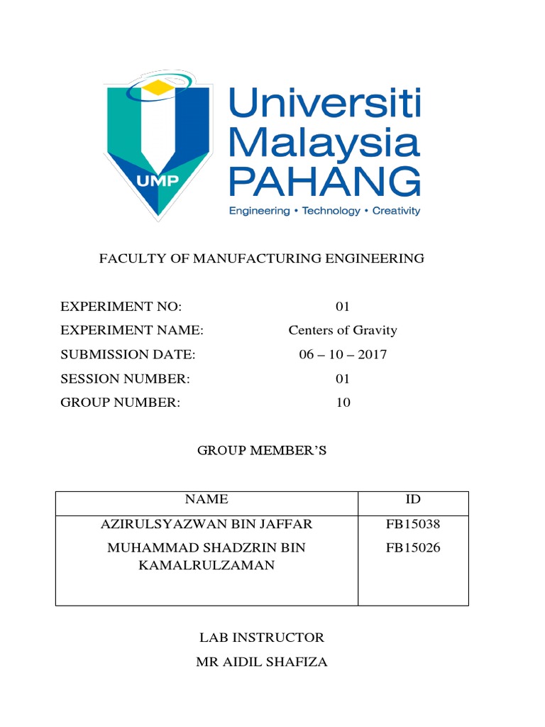 (LAB 1) Static - Centers of Gravity | PDF | Center Of Mass | Gravity