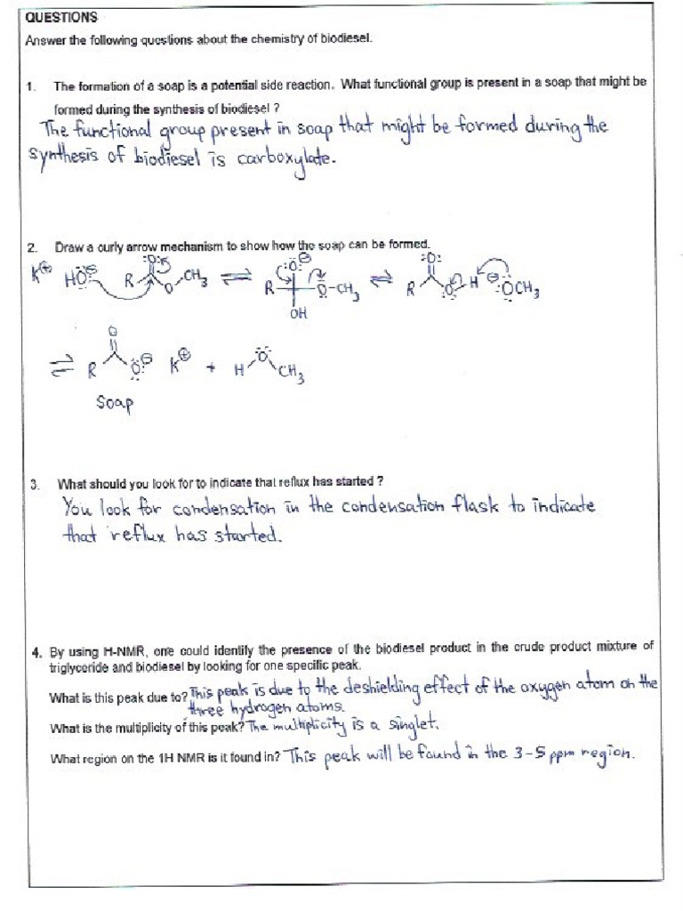 Chem 353 Preparation of Biodiesel Page 3 | PDF