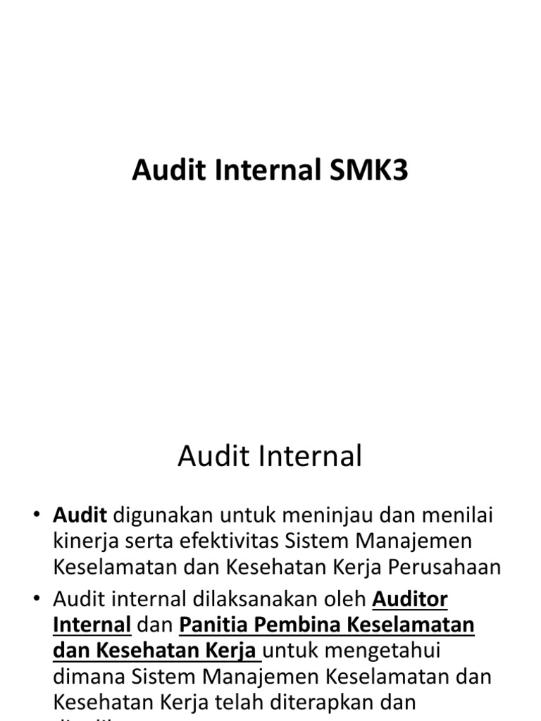 Audit Internal SMK3 | PDF