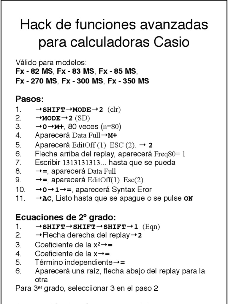 Hack Casio | PDF