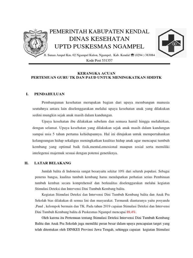 Kak Pembinaan Guru Paud Dan TK Tentang Sdidtk Dariyah | PDF