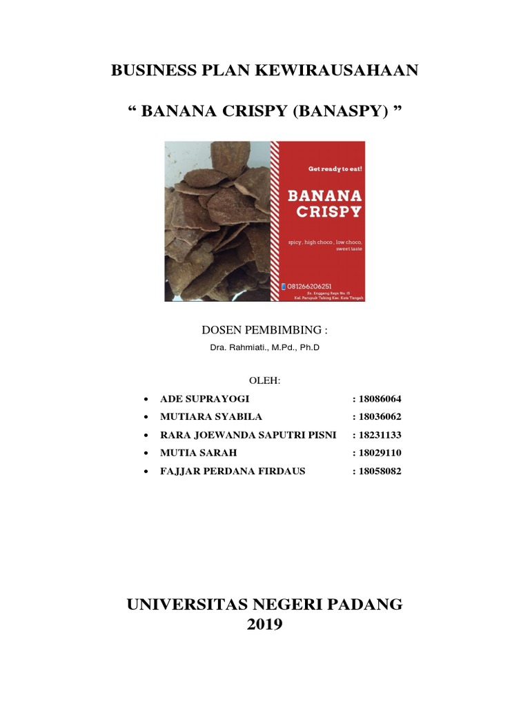 Proposal KWU Banana Chips | PDF