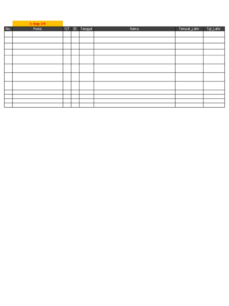 Contoh Rekap Lamaran Pekerjaan | PDF