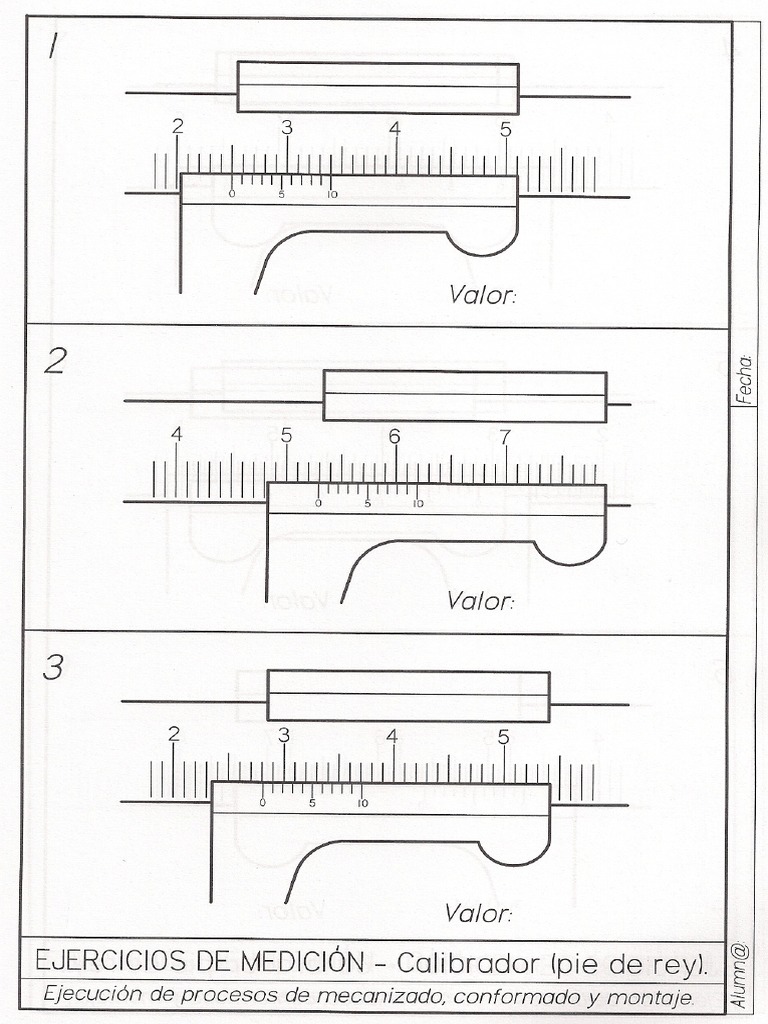1 Ejercicios de Pie de Rey | PDF