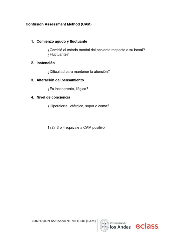Confusion Assessment Method CAM | PDF