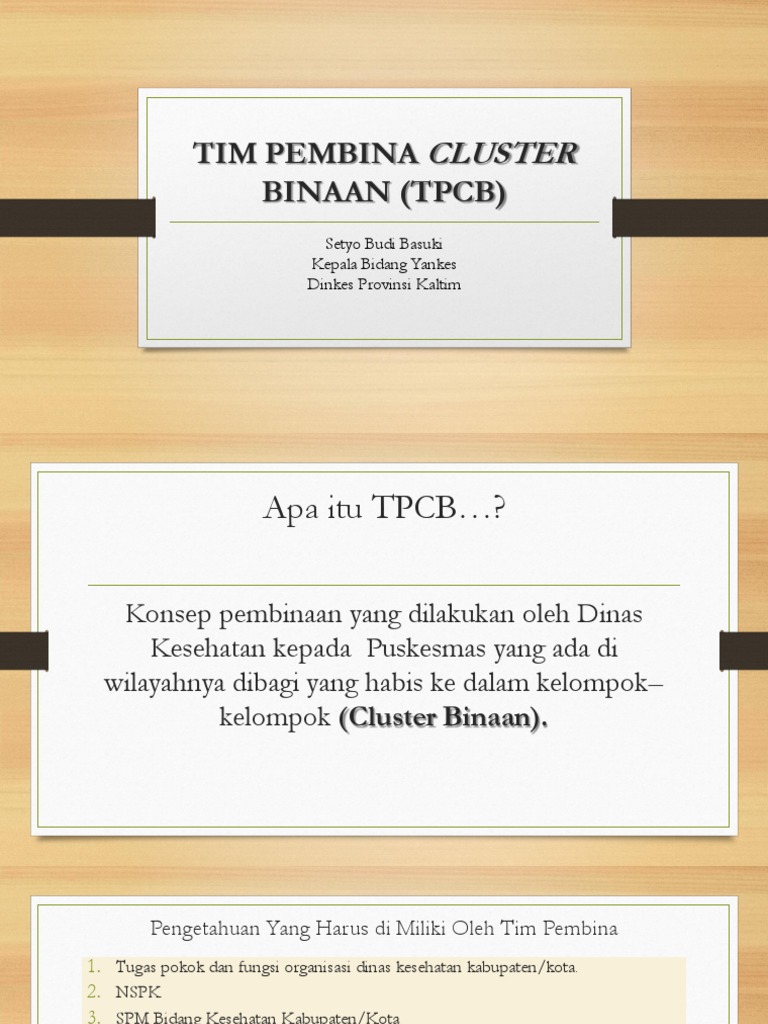 Tim Pembina Cluster Binaan (TPCB) | PDF