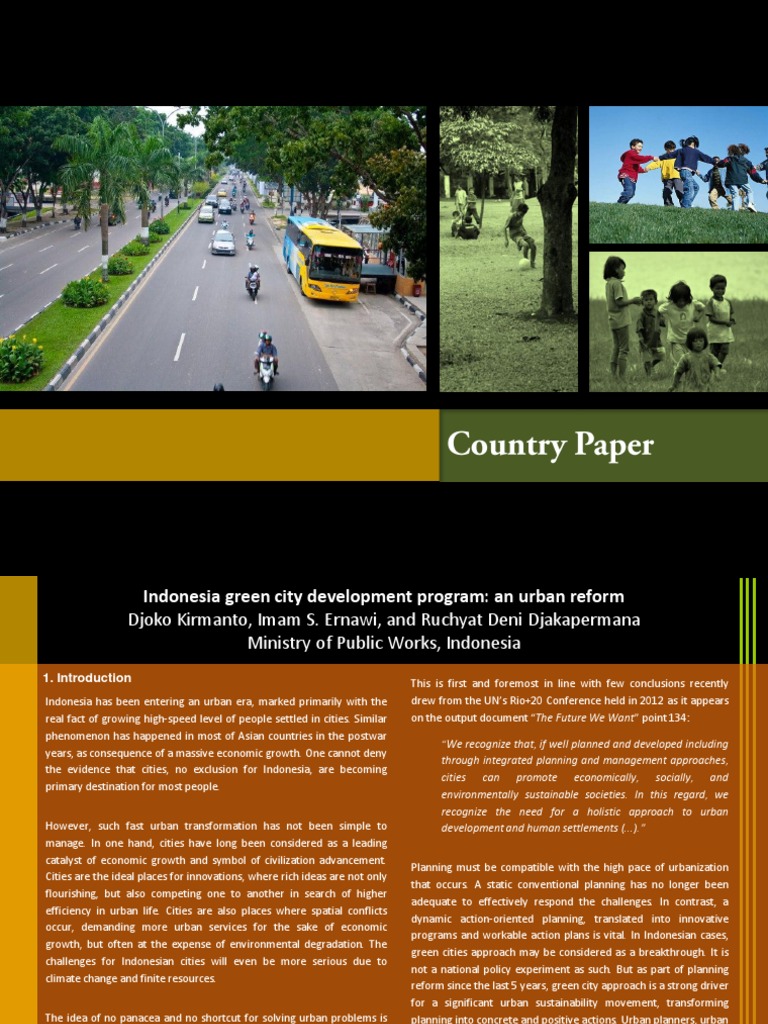 Indonesia green city development program: An integrated planning ...