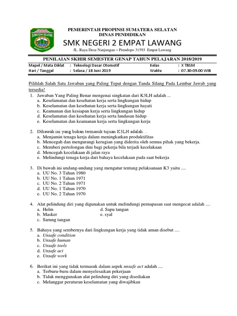 Soal Tdo X TBSM | PDF