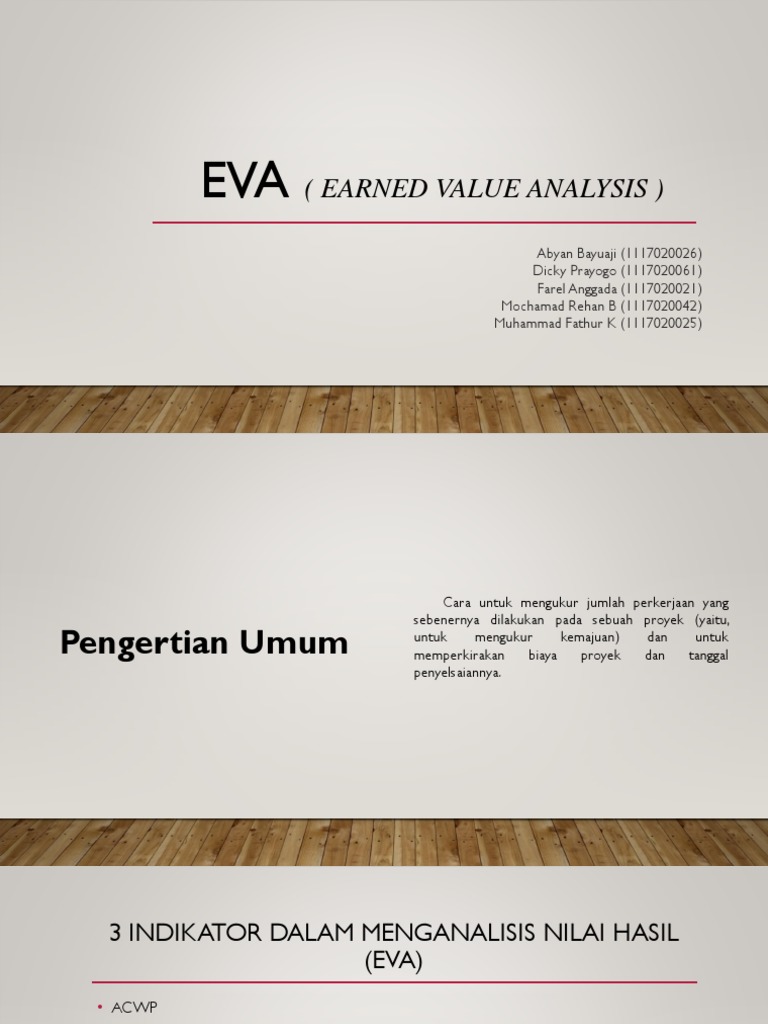 EVA (Earned Value Analysis) | PDF | Seni | Komputer