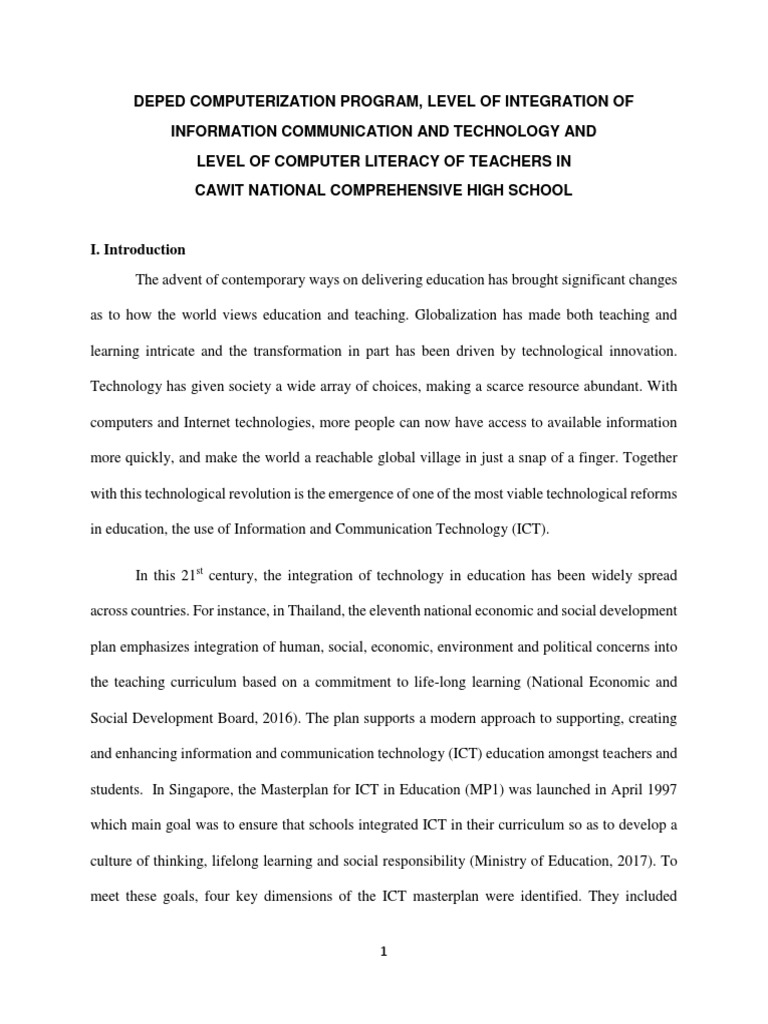 The Effectiveness of Deped Computerization Package | PDF | Educational ...