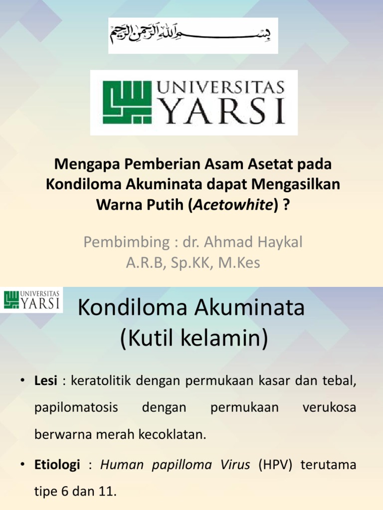 Kondiloma Akuminata (Acetowhite) | PDF