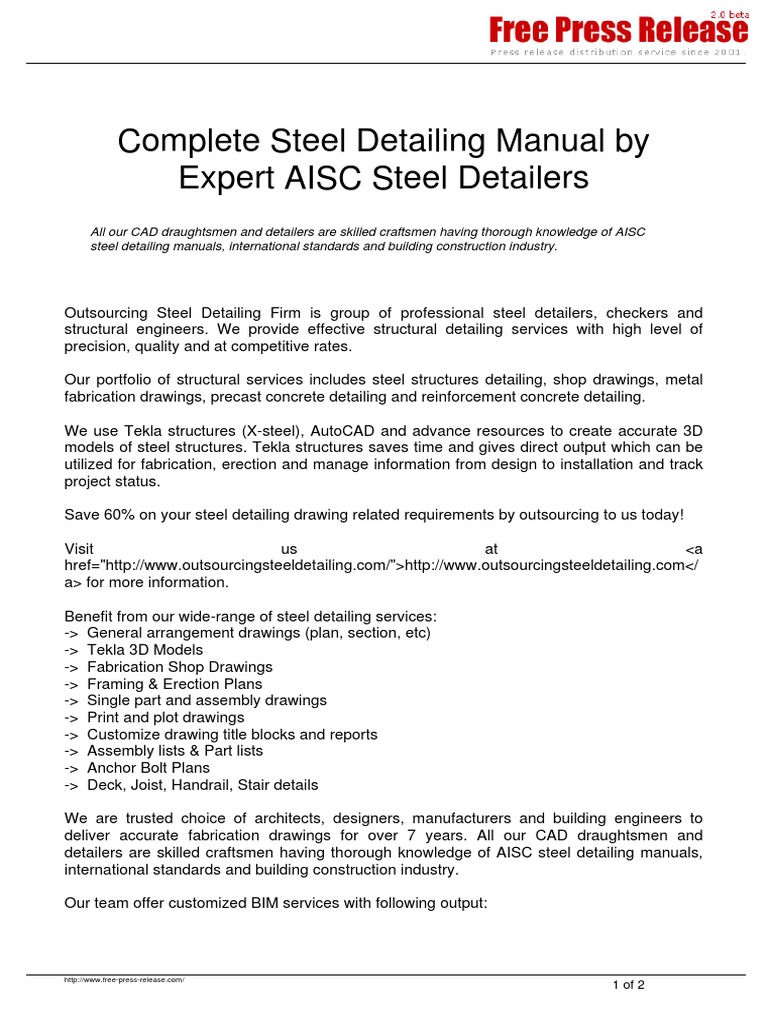 Complete Steel Detailing Manual by Expert AISC Steel Detailers | PDF ...