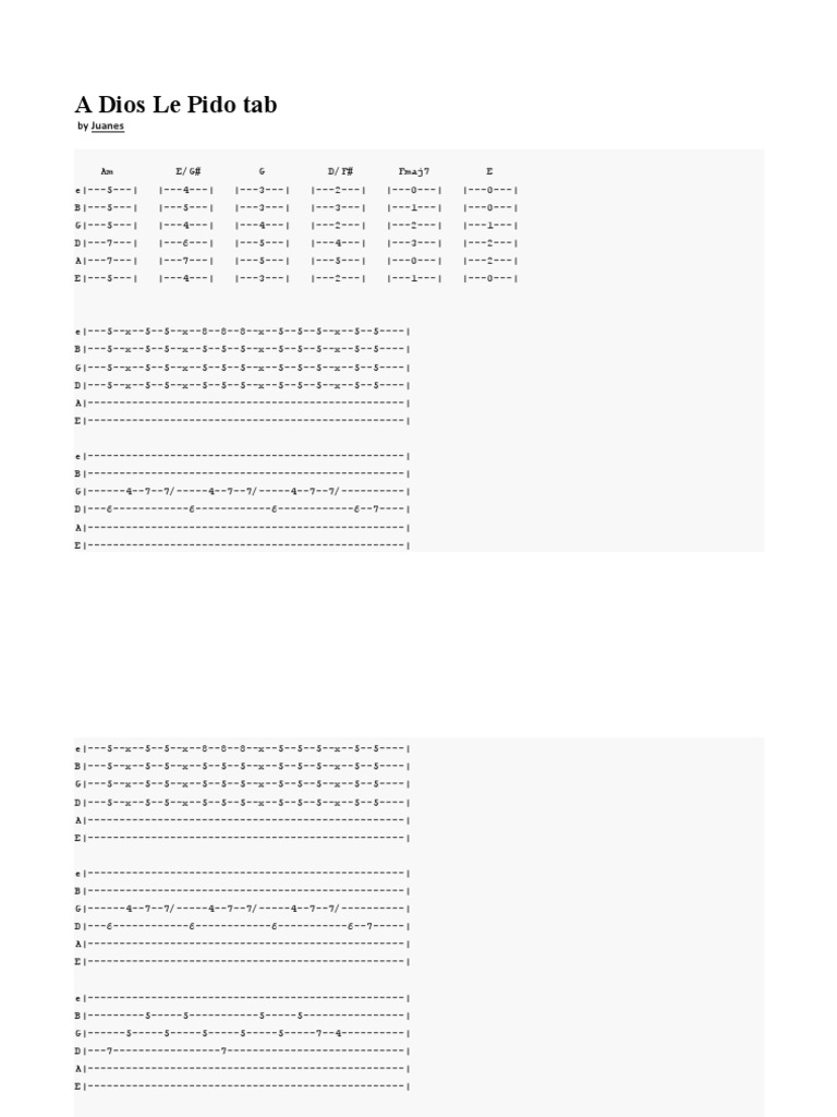 A Dios Le Pido Tab | PDF