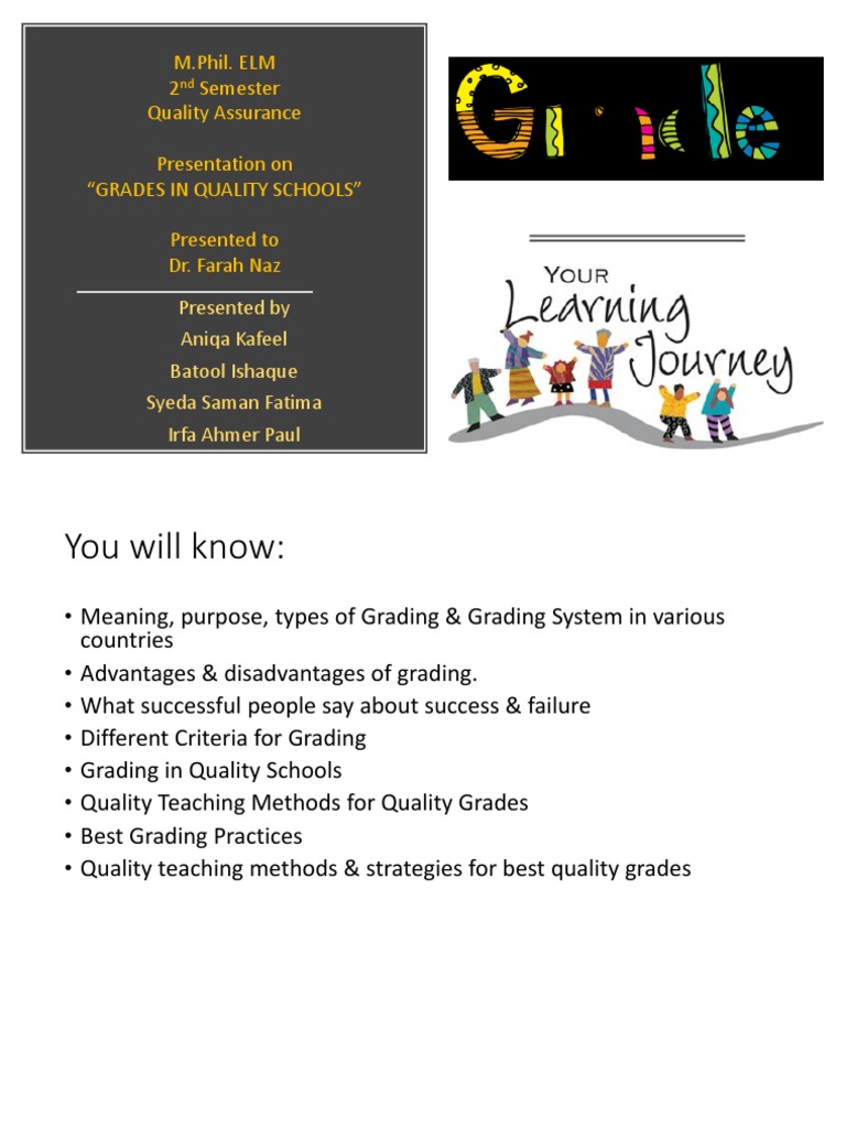 Grades in Quality School | PDF | Educational Assessment | Teachers