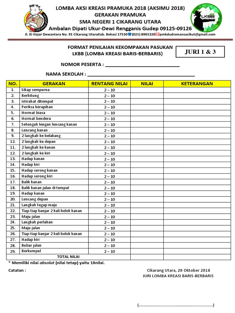 Format Penilaian LKBB Fiks | PDF