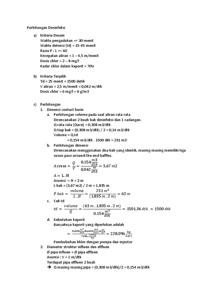 Perhitungan Desinfeksi PDF | PDF