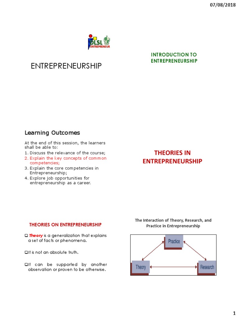 Lesson 1 Key Concepts and Common Competencies PDF | PDF | Entrepreneurship | Recession