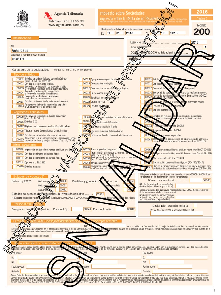 Modelo 200 | PDF | Valor neto | Corporaciones