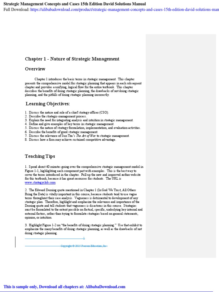Strategic Management Concepts and Cases PDF | PDF | Competitive ...