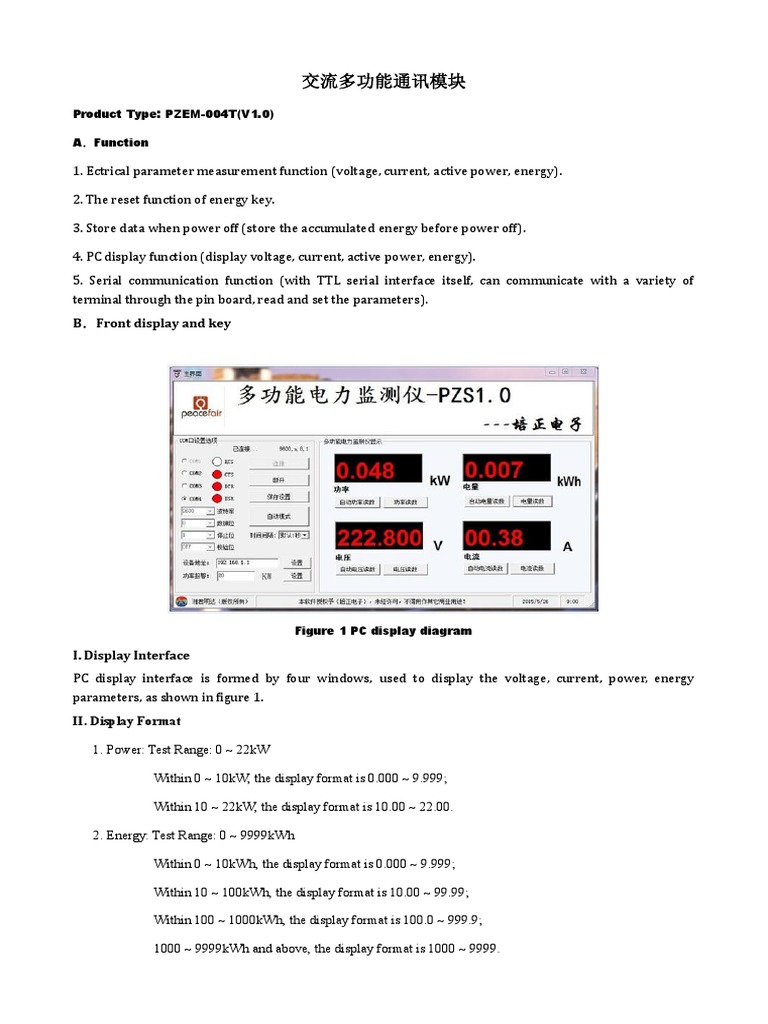 PZEM 004tspecification | PDF | Manufactured Goods | Electrical Engineering