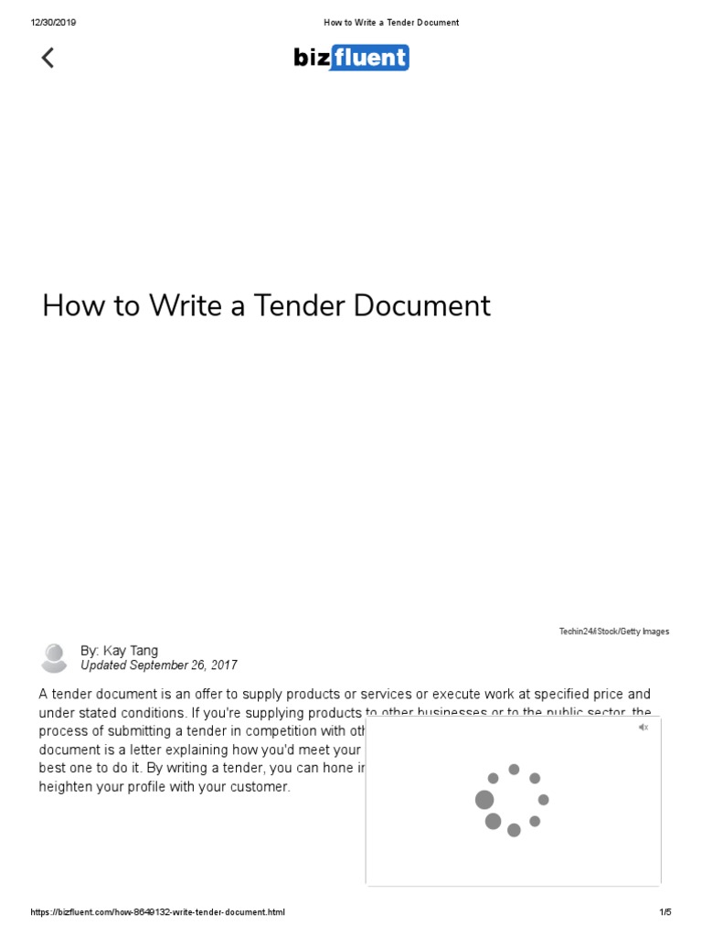 How To Write A Tender Document PDF | PDF | Request For Proposal ...