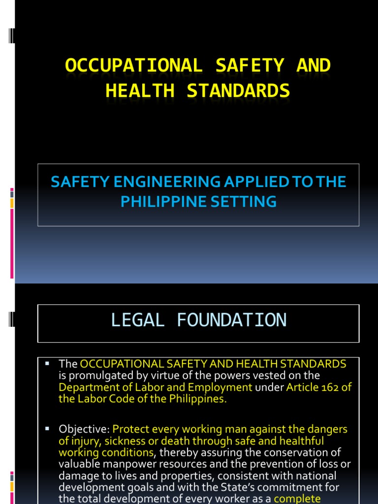 Occupational Safety and Health Standards | PDF | Occupational Safety ...