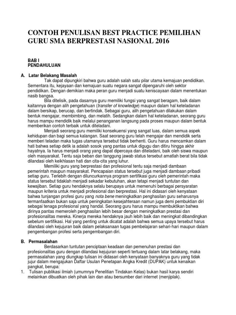 Contoh Penulisan Best Practice | PDF