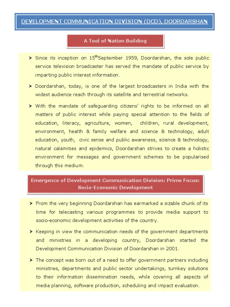 Doordarshan As A Tool of Nation Building - 3.3.16 | PDF | Wellness ...