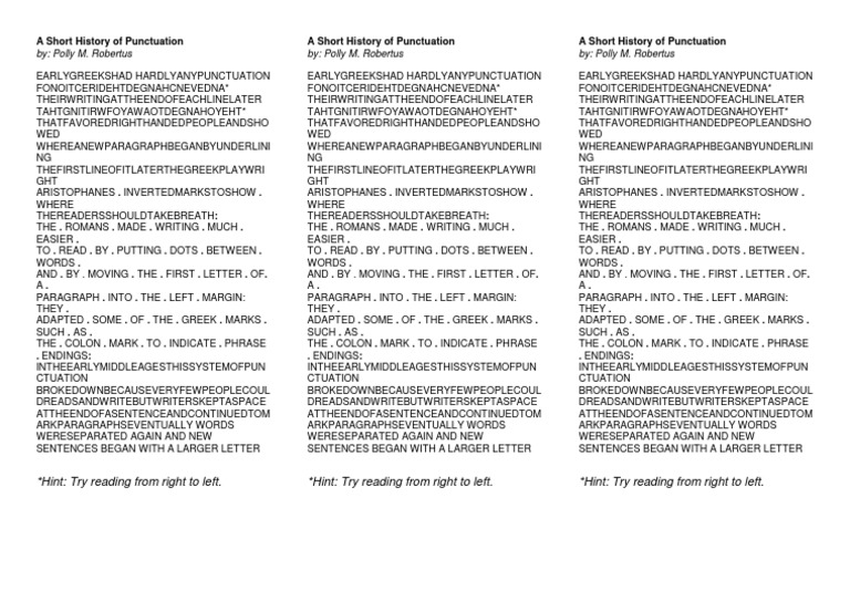 A Short History of Punctuation | PDF | Punctuation | Infographics