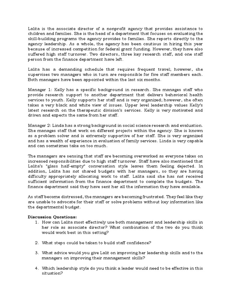 Obcasestudy | PDF | Leadership | Behavior Modification