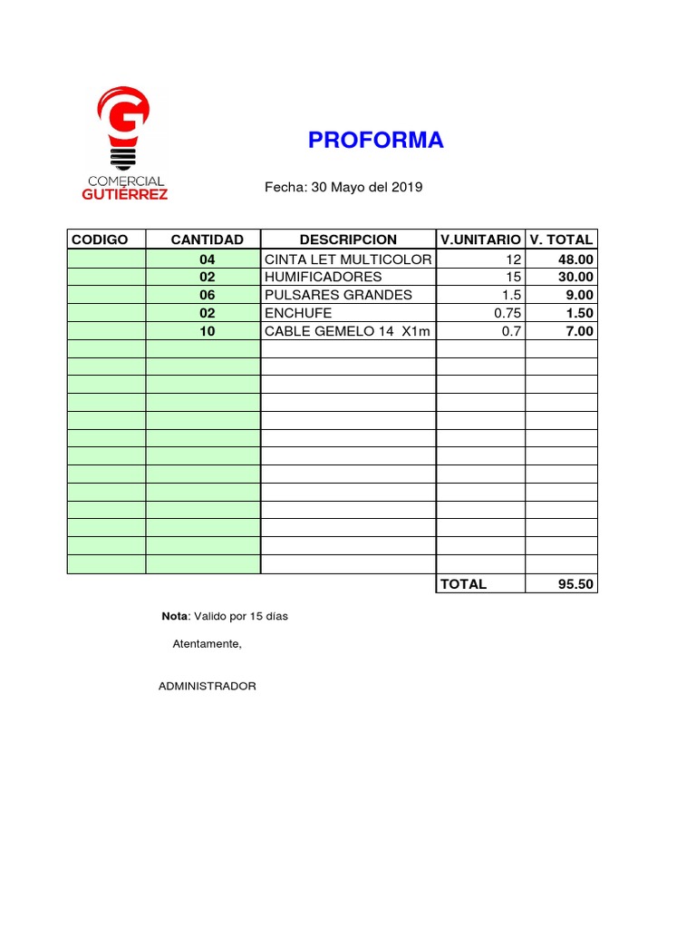 Proformas | PDF | Business