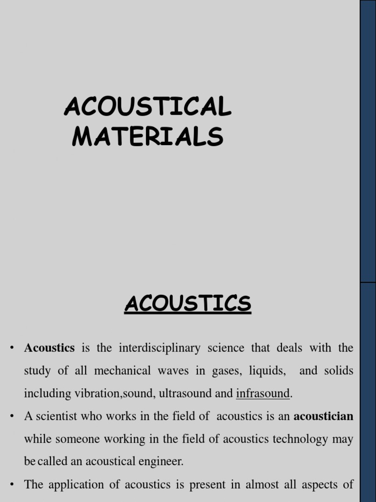 Acousticalmaterial | PDF | Acoustics | Sound