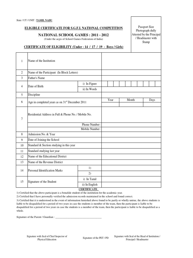 SGFI Eligibility Certificate Template | PDF | Government And Personhood