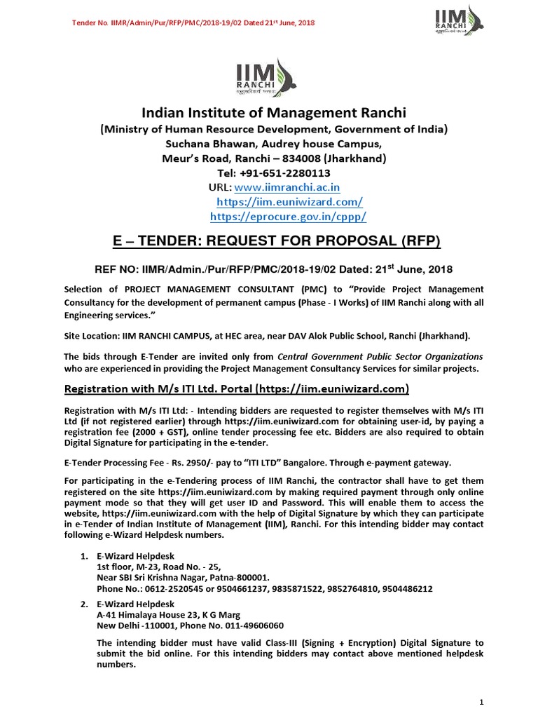 PMC RFP Document PDF | Download Free PDF | Request For Proposal | Taxes