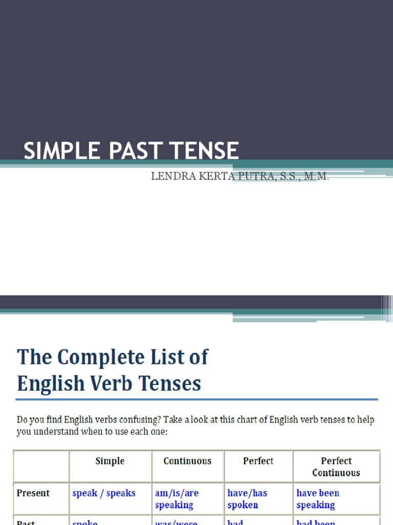 Simple Past Tense Overview and Examples | PDF | Grammatical Tense | Verb