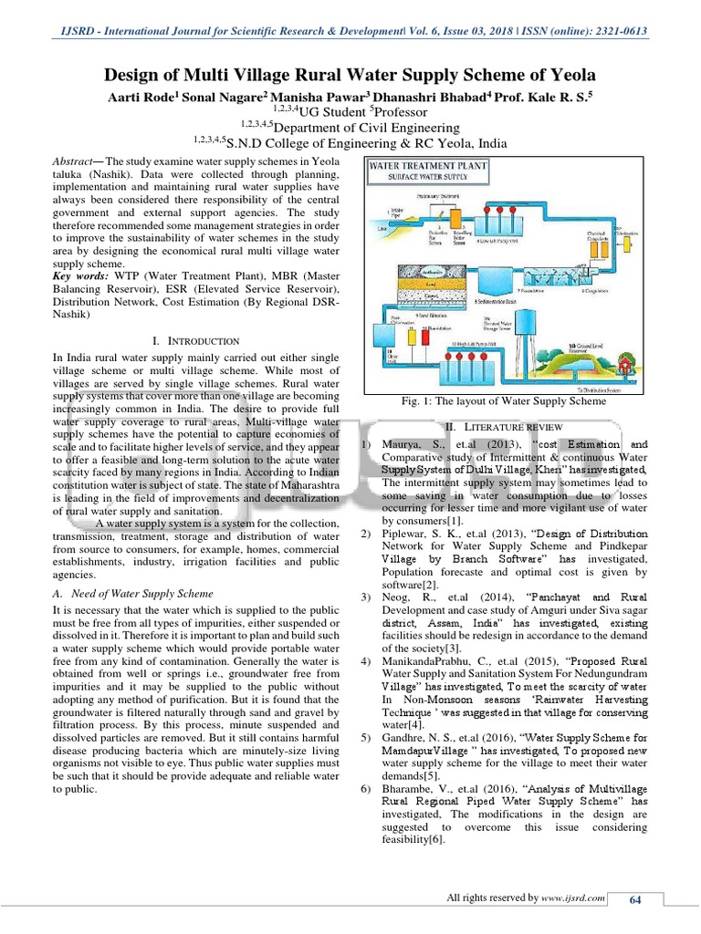 Design of Multi Village Rural Water Supp PDF | PDF | Water Supply | Water