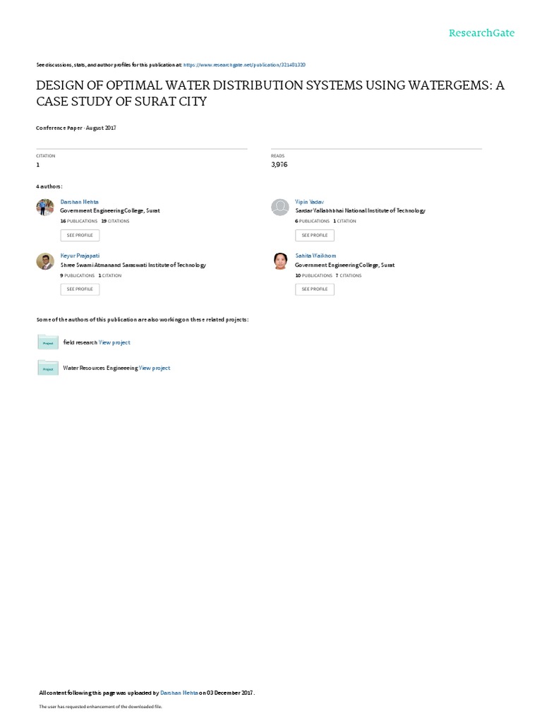 Design - WDS For Rural | PDF | Water Supply Network | Drinking Water