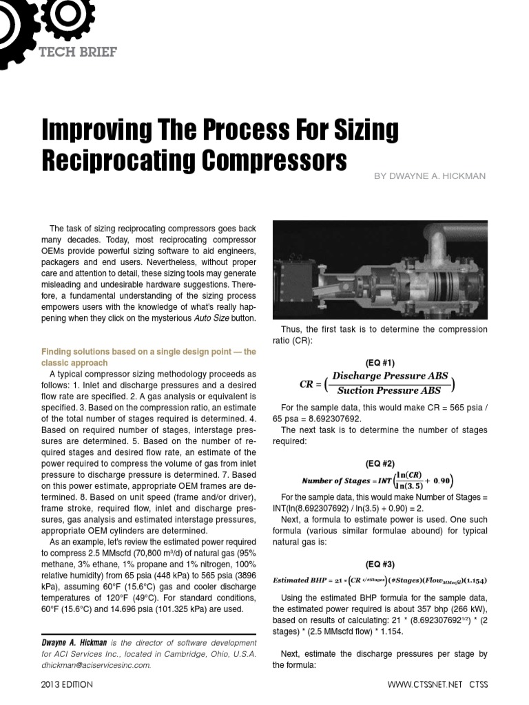 Improving The Process For Sizing Reciprocating Compressors | PDF ...
