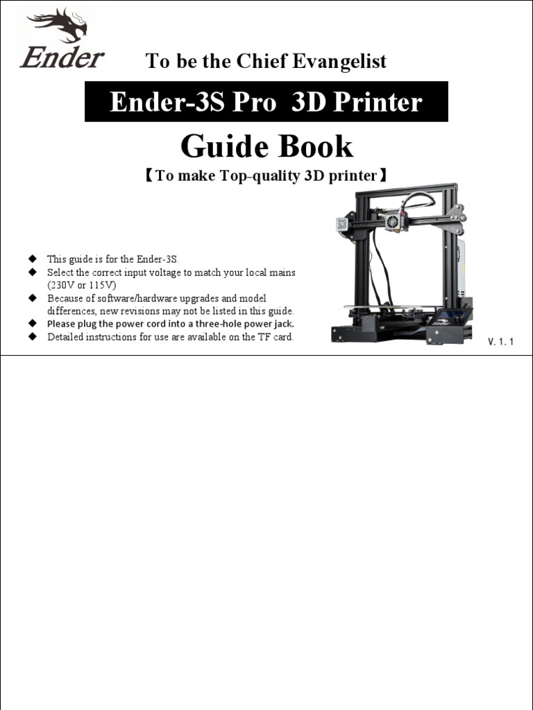 User Manual - Ender-3S - EN | PDF | Printer (Computing) | Manufactured Goods