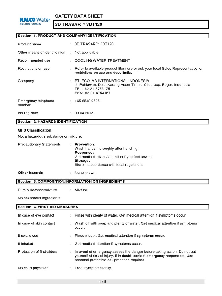 SDS 3DT 120 PDF | PDF | Toxicity | Packaging And Labeling