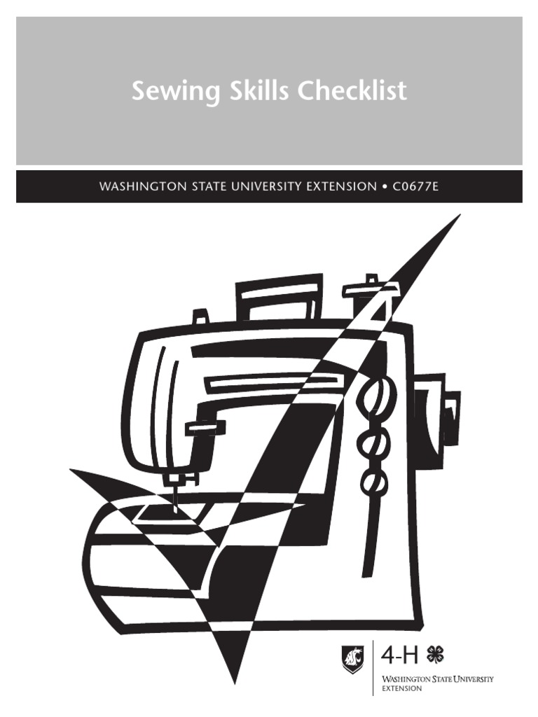 Sewing Skills Checklist for 4-H Members | PDF | Sewing | Seam (Sewing)