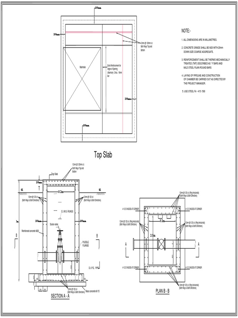 RCC Valve Chamber Design Specifications | PDF | Concrete | Economic Sectors
