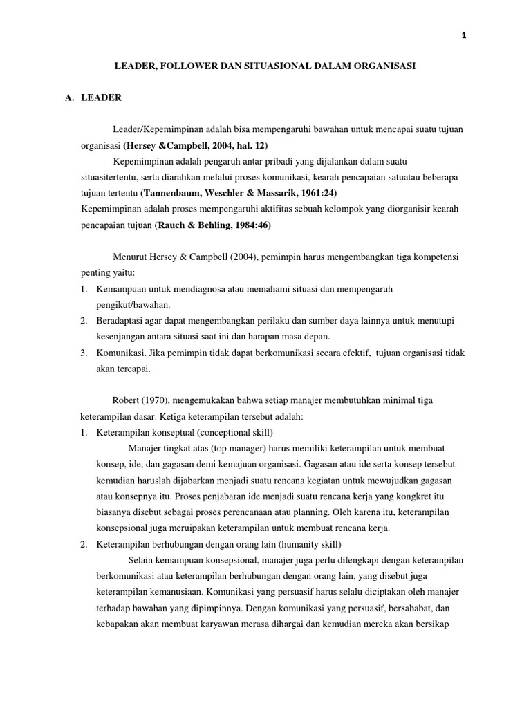 Leader, Follower Dan Situasional | PDF