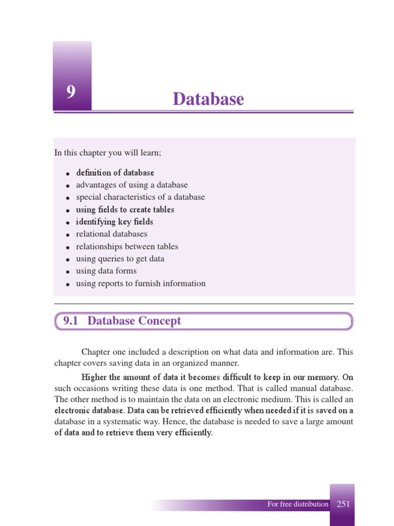 SG10 ICT Chapter9 | PDF | Databases | Relational Database