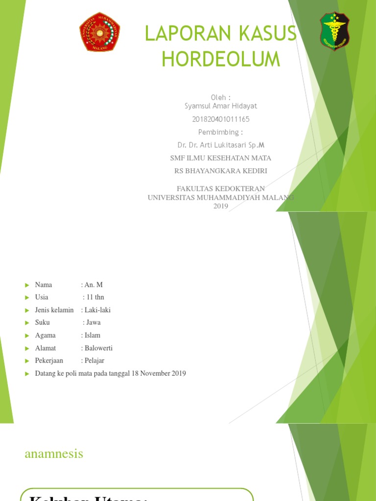 LAPORAN KASUS Hordeolum Cula | PDF