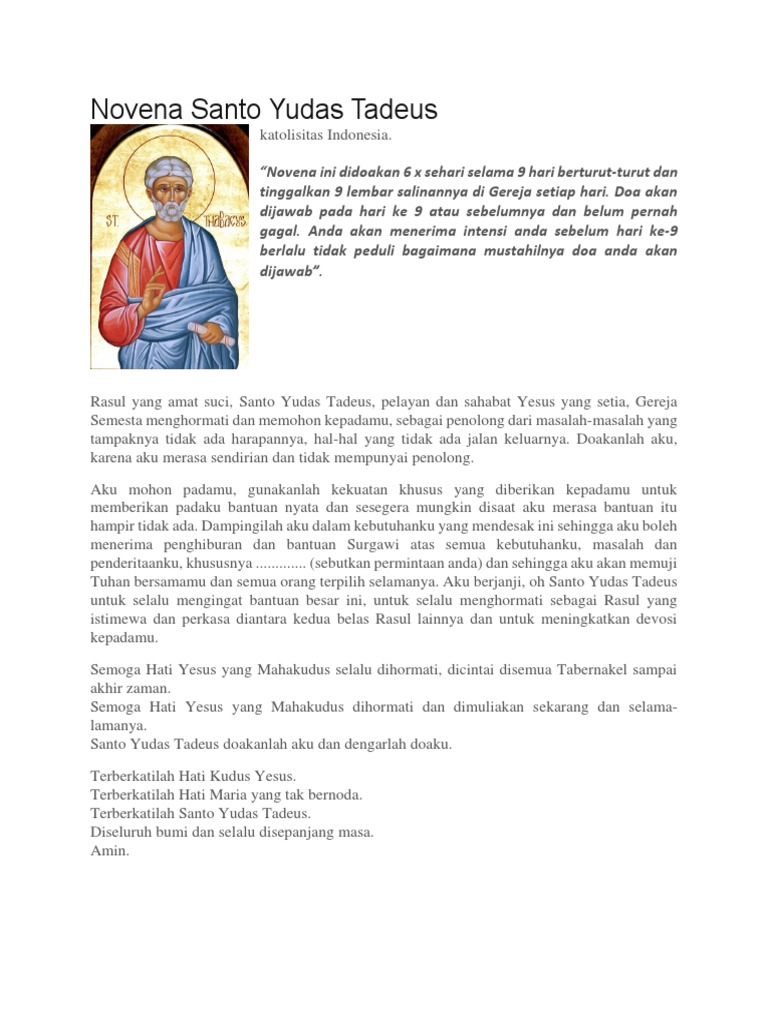 Novena Santo Yudas Tadeus | PDF