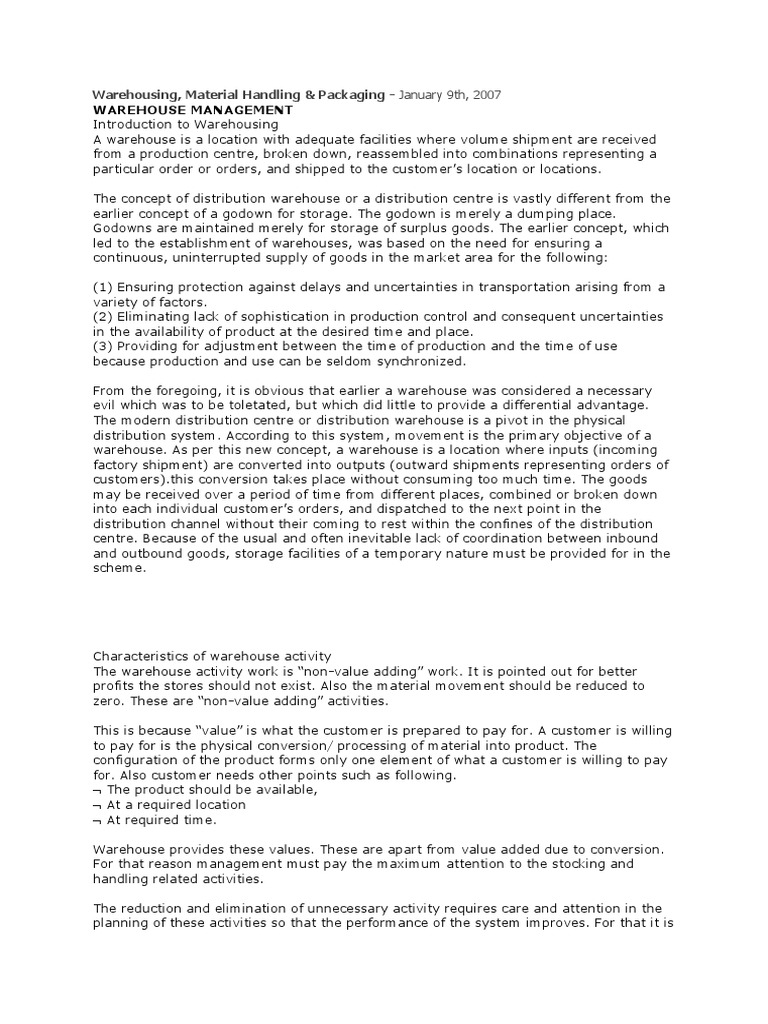 Warehousing, Material Handling & Packaging | PDF | Warehouse | Crane ...