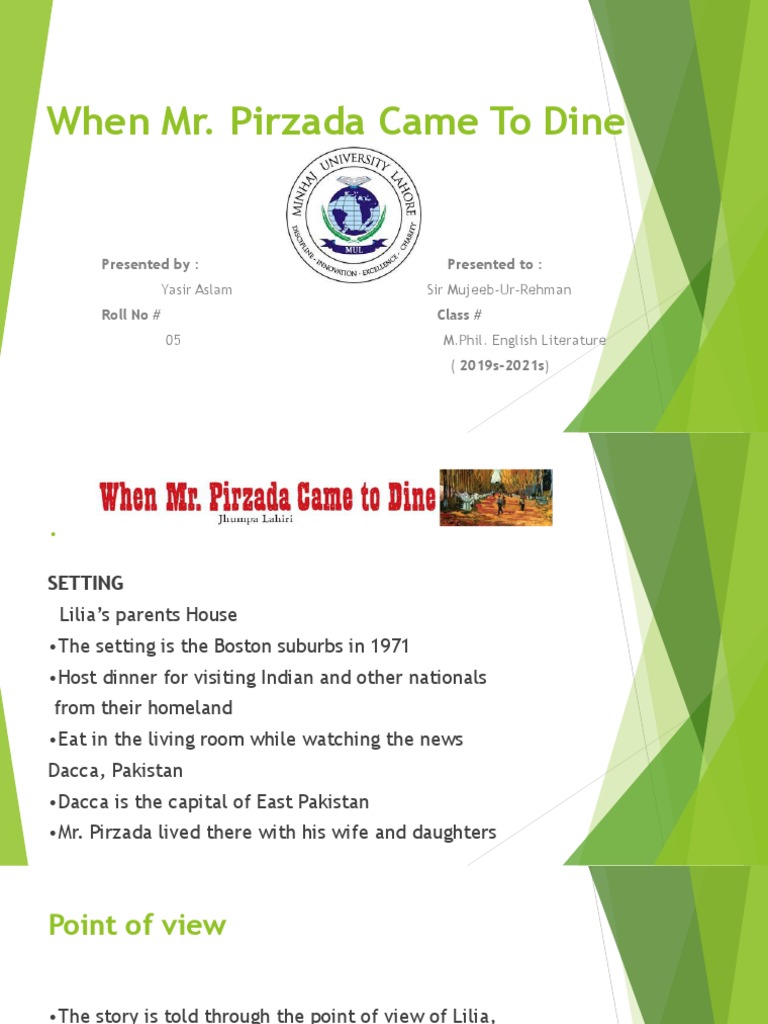 When MR Pirzada Come To Dine | PDF